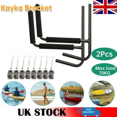 2x Kayak Rack Canoe Carrier Wall Bracket Paddle Holder Garage Surfboard ...