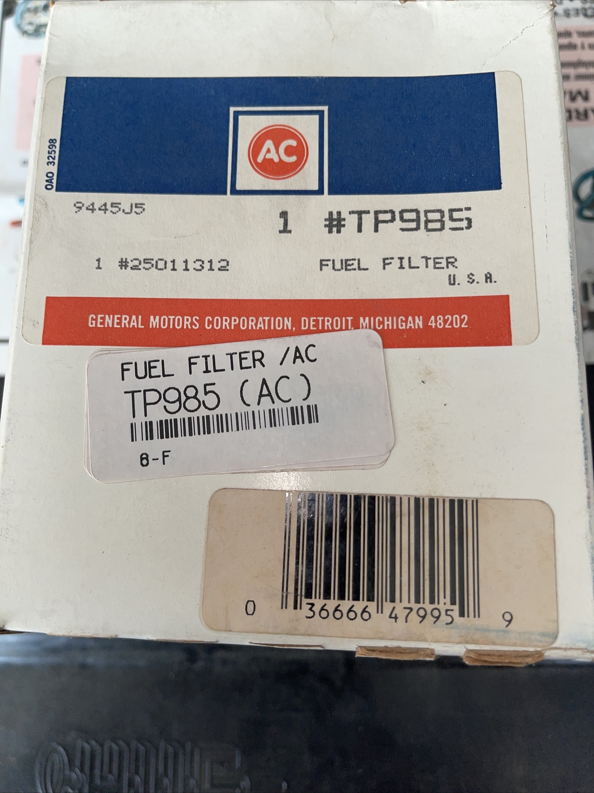 AC Delco Fuel Filter TP985 | eBay