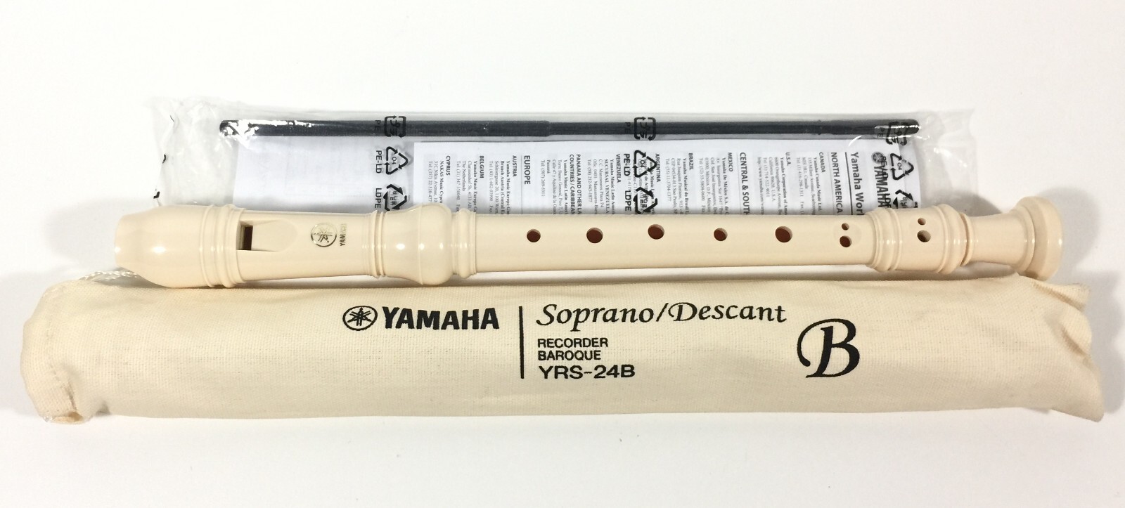 Yamaha Soprano Descant Recorder Baroque - YRS-24B w/ Protector Bag ...
