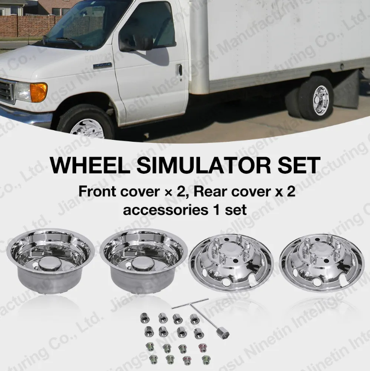 16" Wheel Simulator Set 8 Lugs 8 Vent Holes For 1992-2007 Ford E350 ...