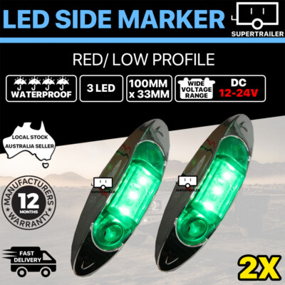2X 12-24V Green Clearance lights side marker led trailer Truck LORRY ...