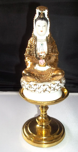 small Oriental "lady god" statue with brass base | eBay