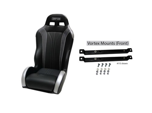 Simpson Vortex Black/Silver UTV Racing Seat Front Mounting Kit Polaris ...