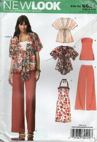 New Look 6684 Misses Dress Tunic Throw Pants Size 6 - 16 | eBay Australia