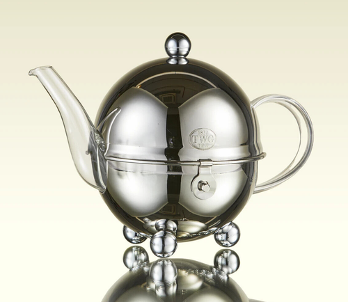 TWG Teapot Glass w/ Silver Warmer Design Collection 500ml Tea Pot ...