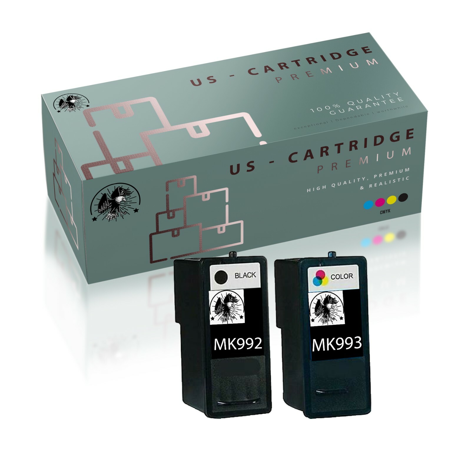 2PK MK992 MK993 1xBlack 1xColor Compat Ink Cartridge Dell All-in-One ...