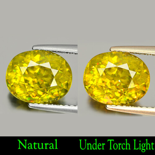 Multi Color Titanium Sphene With Rainbow Spark 4.07 Ct. Oval Shape ...
