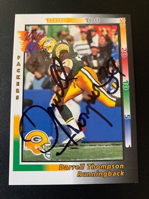 Darrell Thompson Signed 1992 Wild Card #50 Card Green Bay Packers ...
