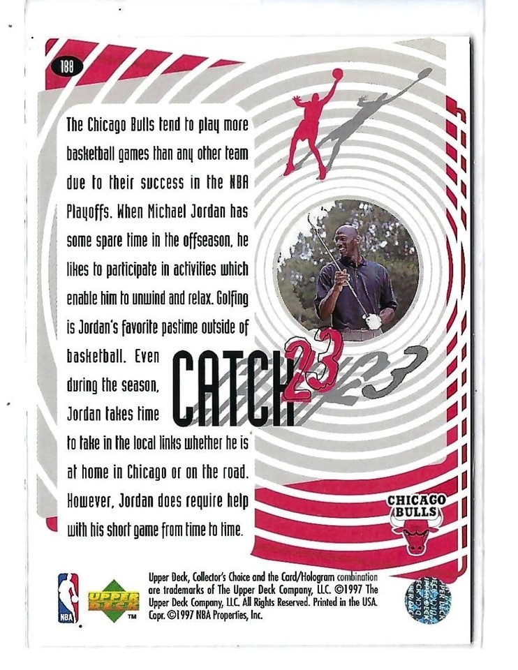 1997-98 Upper Deck Collector's Choice Catch 23 Michael Jordan -Chicago ...