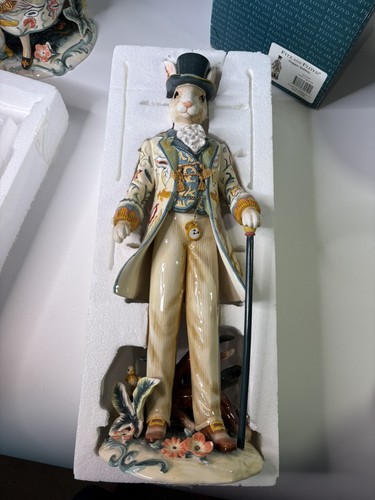 Fitz and Floyd Dapper Rabbit Pair Ceramic Figurines 20" Male + Female ...