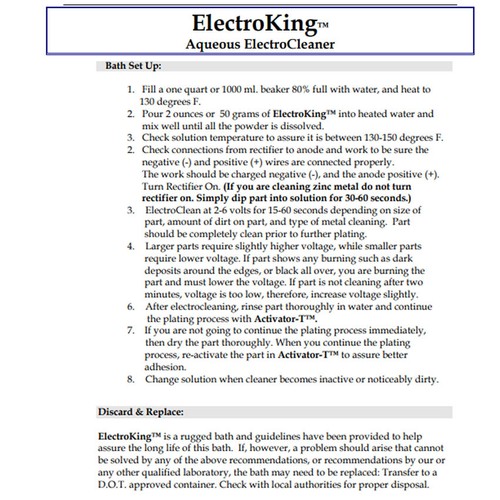 ELECTROKING ECOLOGICAL Electrocleaner 2 Lb Cleaning Plating System For ...