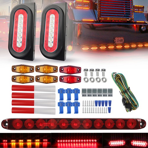 6 inch Oval Led Trailer Lights Kit with Mounting Brackets,Light Bar and ...