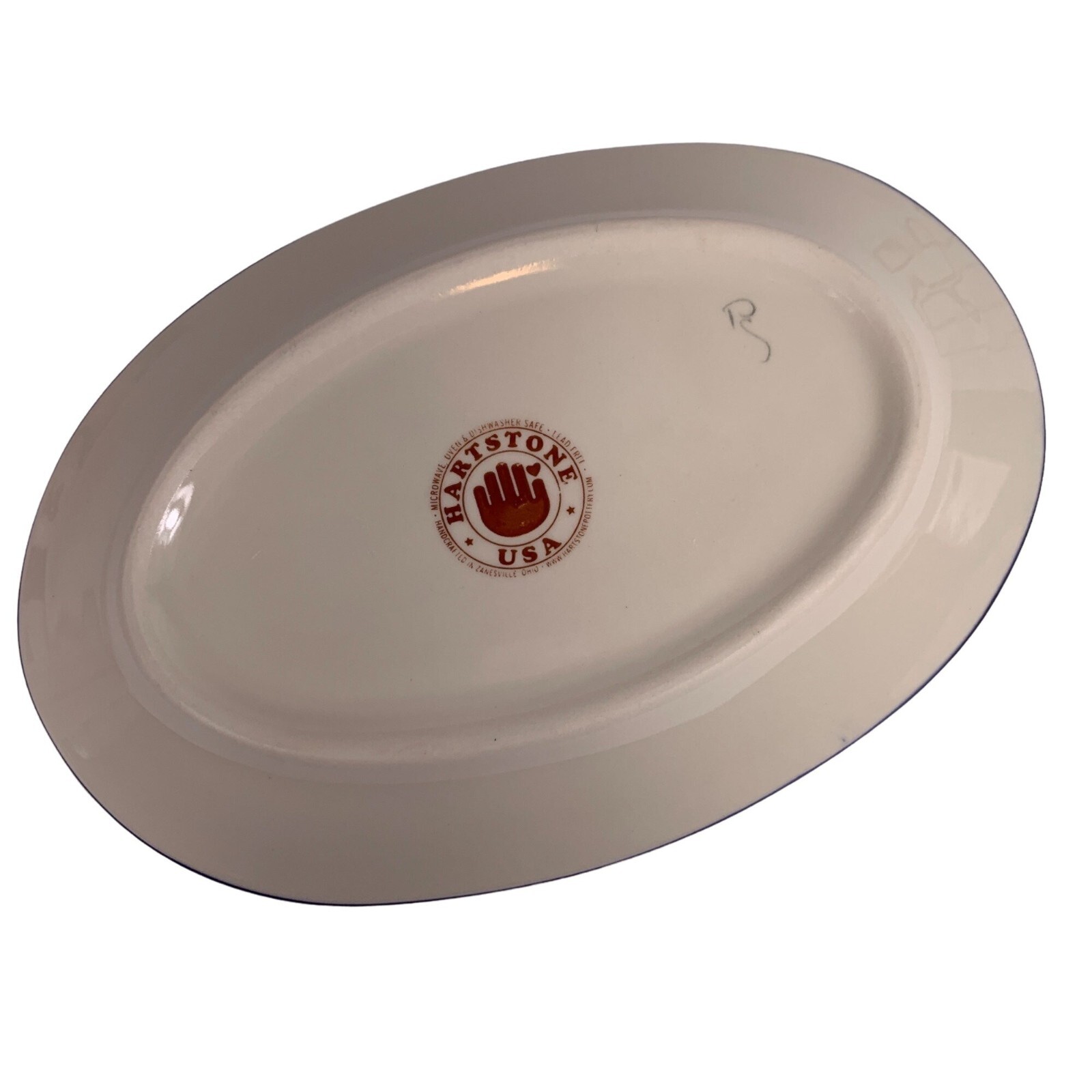 Hartstone Pottery American Star Oval Platter Red White Blue USA 12 1/2 ...