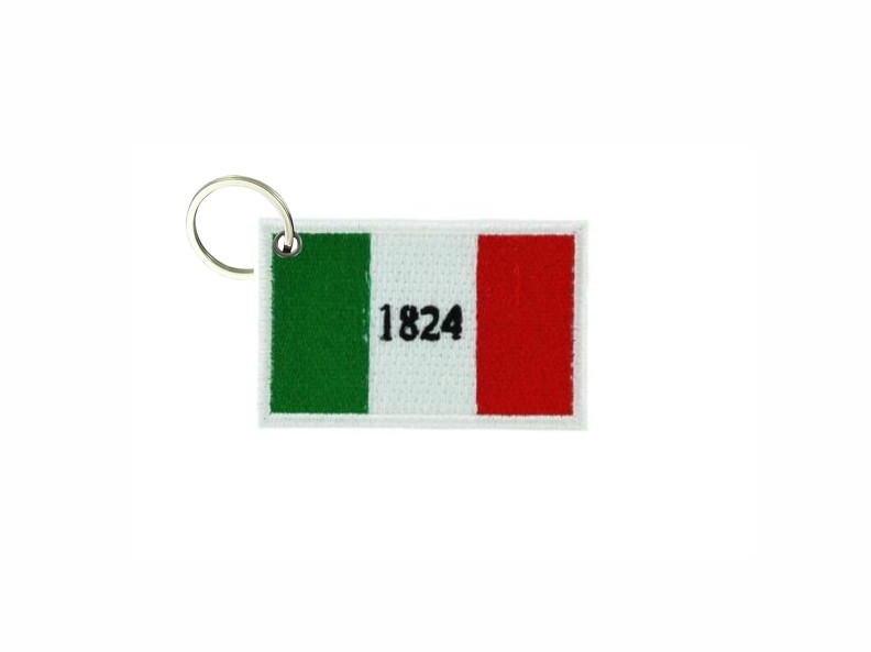 Keychain keyring embroidered embroidery patch double sided flag alamo ...
