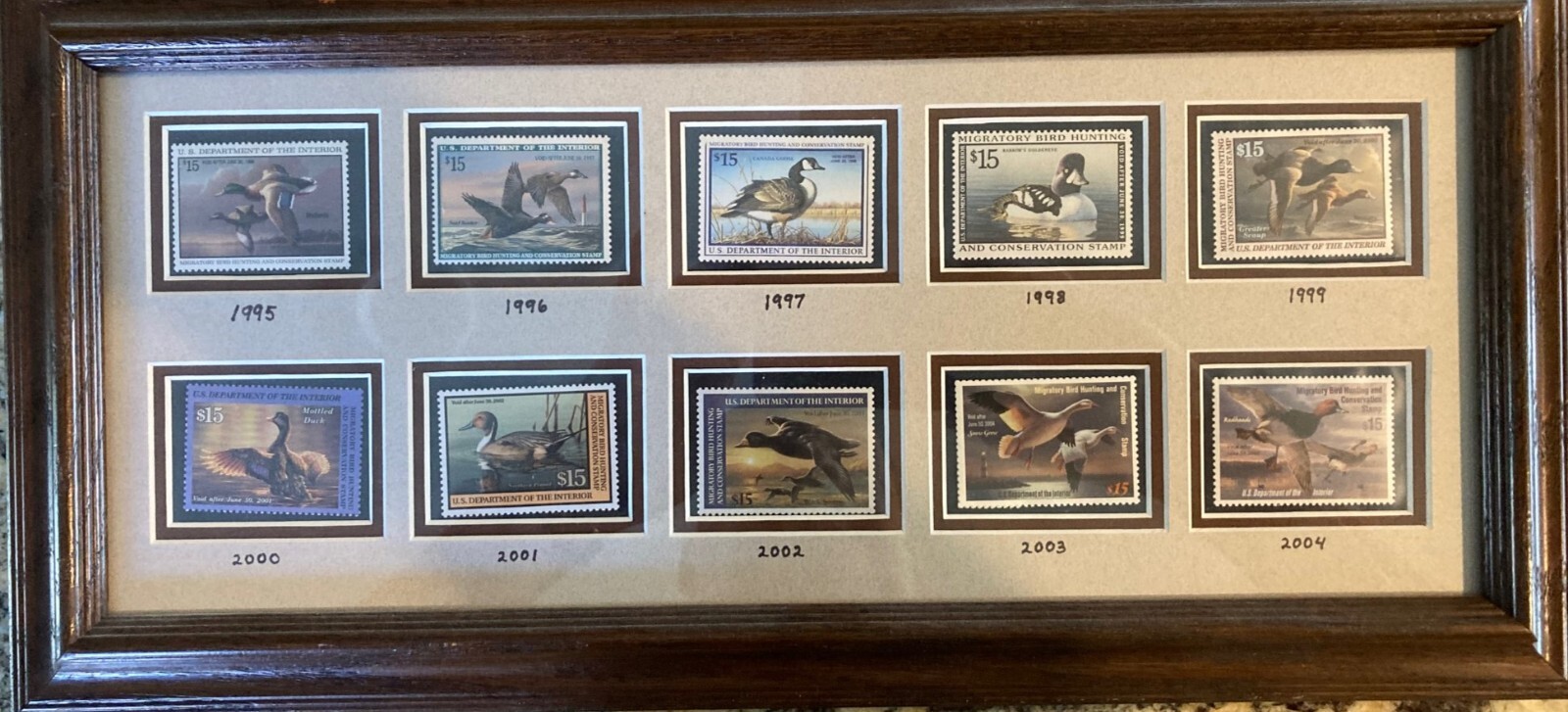 federal duck stamp collection framed; includes mini sheets now includes ...