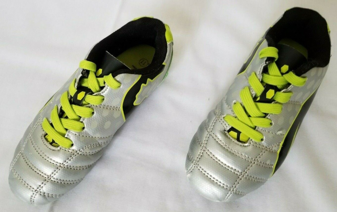 PUMA Procat Equalizer Pmt364 Silver Green Youth Kids Soccer Shoes ...