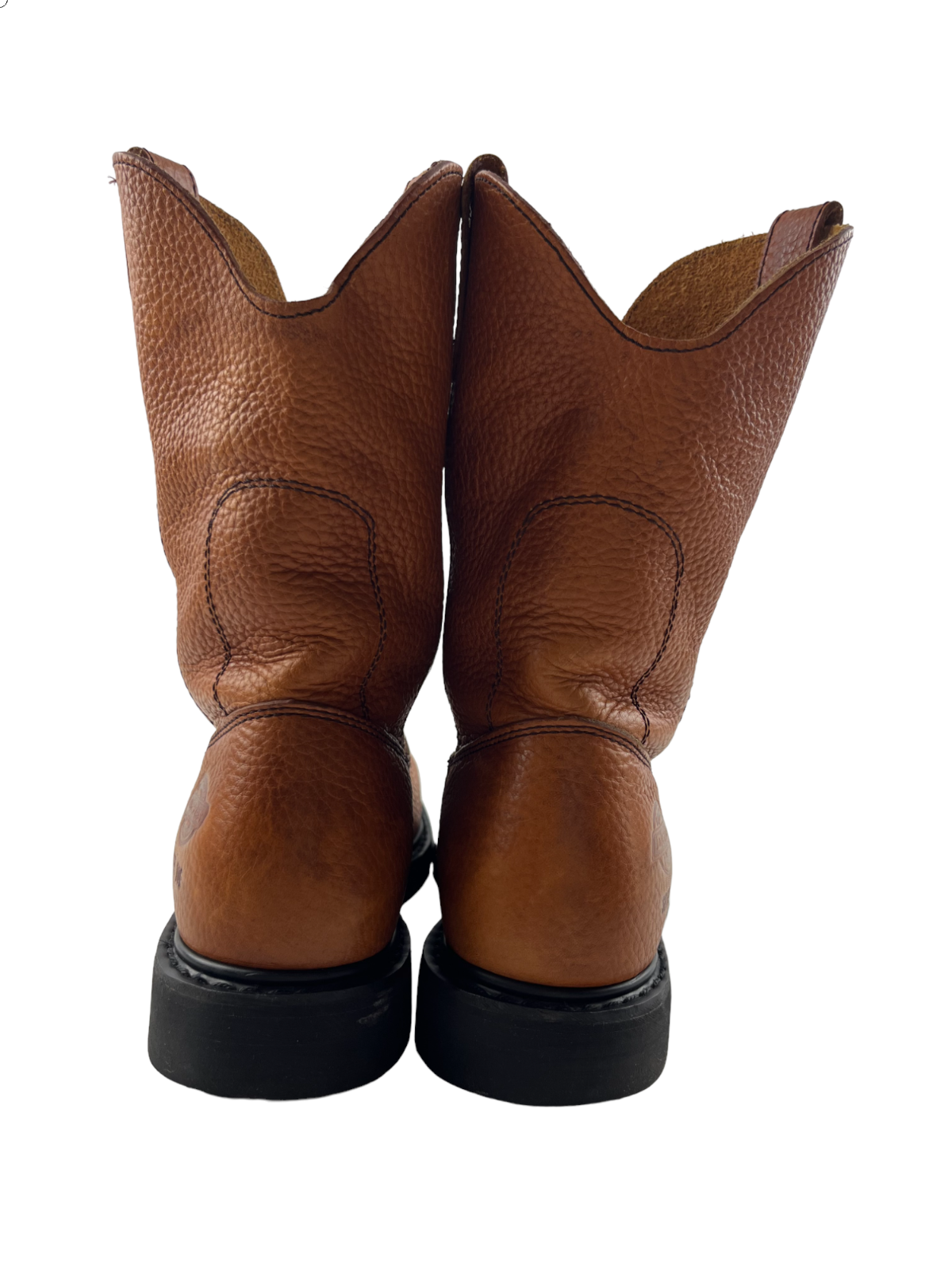 Men's Dickies Brown Leather Round Steel Toe Roper Western Cowboy Boots ...