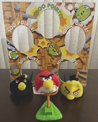 HTF Angry Birds Bird Toss Plush Tabletop Game Commonwealth Corn Hole ...