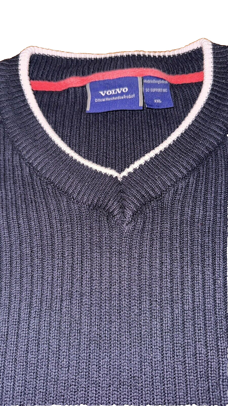 Vintage Official Merch Volvo Mens Blue Knitted V neck… - Gem