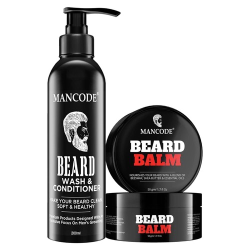 Mancode Beard Wash And Conditioner 200ml With Beard Balm 50gm Set Of 2 | eBay UK