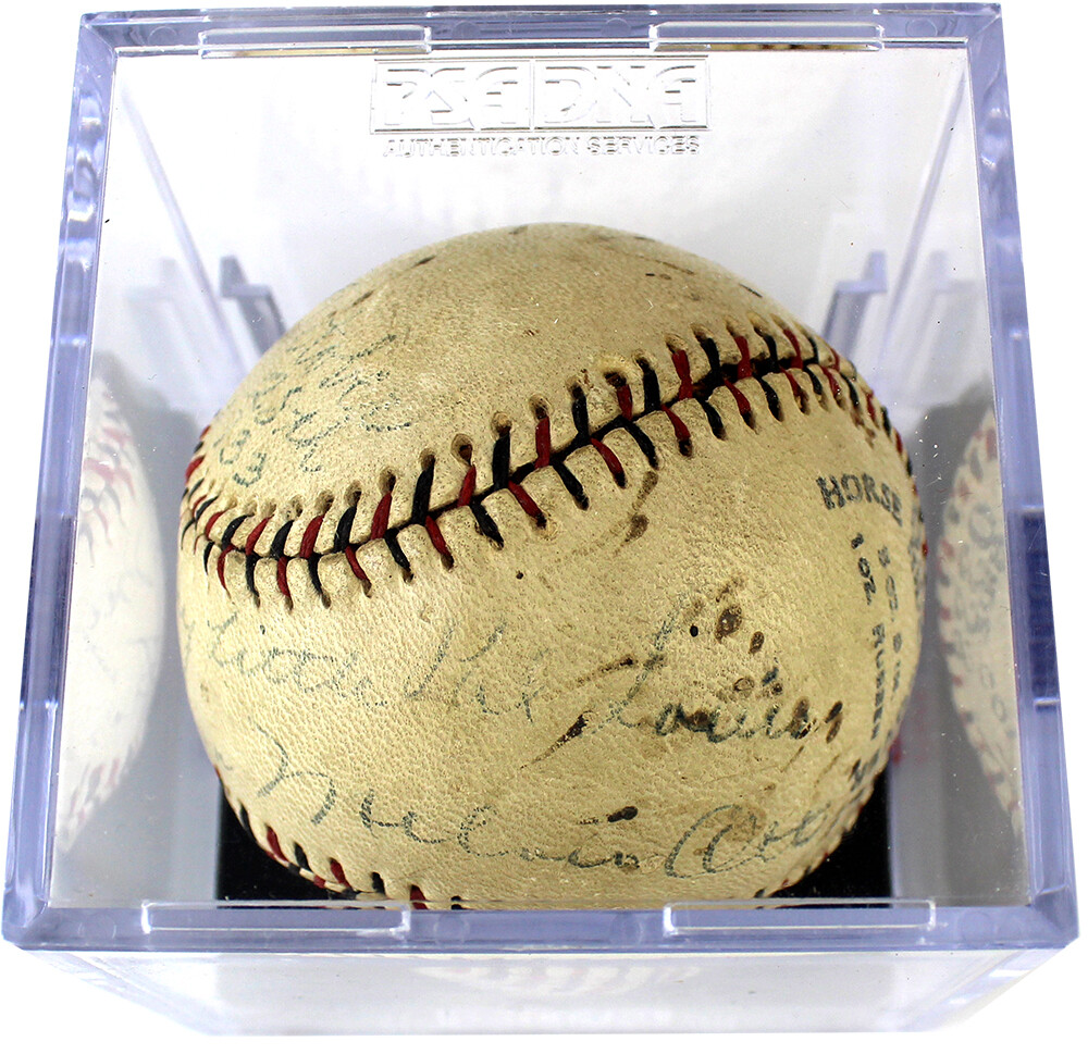 Mel Ott Autographed NL Baseball Inscribed Oct 28 1933 PSA - Rare Single ...