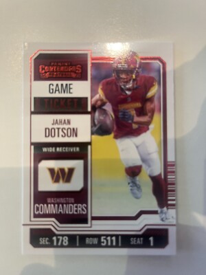 2023 Contenders Game Ticket Red #99 Jahan Dotson - Washington ...