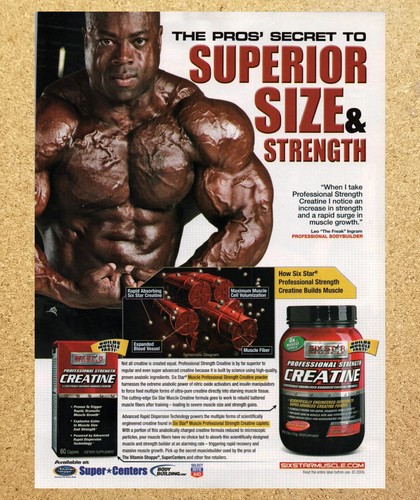 Six Star Creatine Leo The Freak Ingram - Magazine Print Ads Ephemera ...