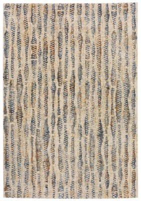 Multi-Color Vintage Worn Warm Banded Striped Area Rug OR16 - Aprx 8' x ...