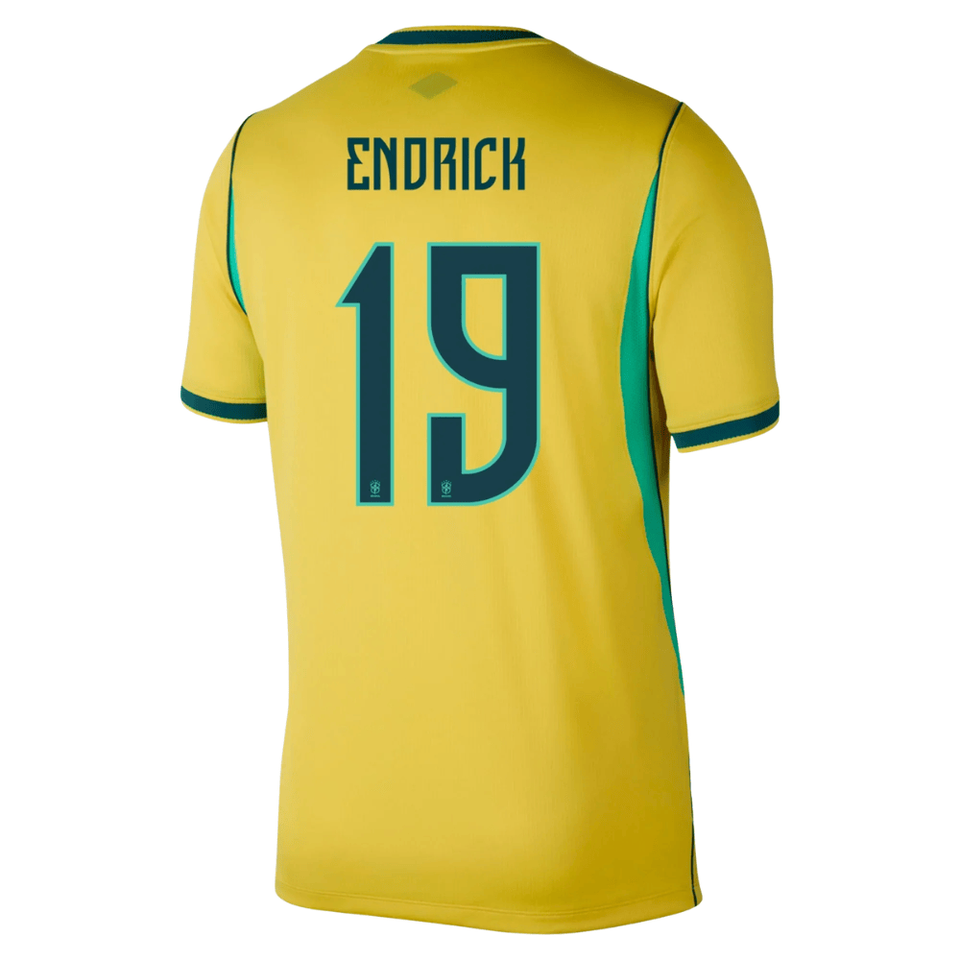 Brazil Home #19 Endrick Football Soccer Jersey Shirt - FIFA World Cup ...