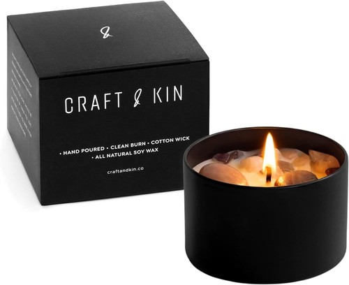 Craft & Kin Crystal Candle - Sandalwood and Peony Scented rare New | eBay