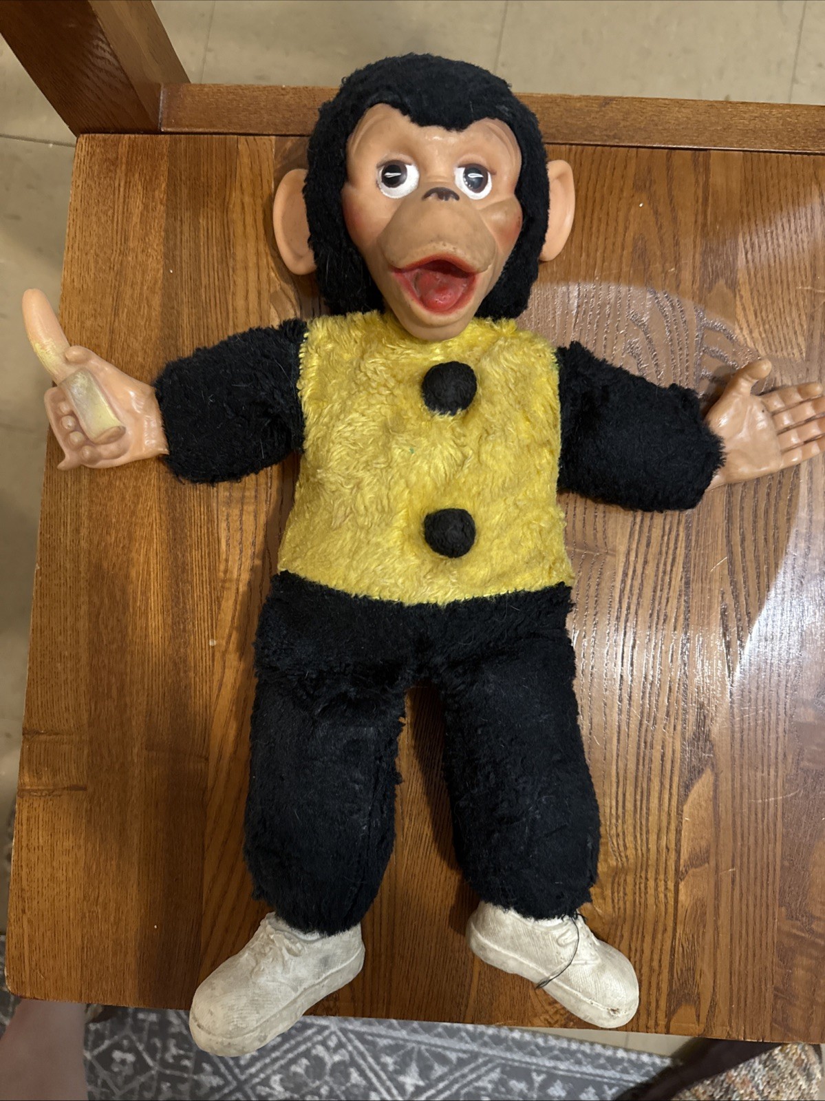 Vintage Zippy Monkey Mr Bim Zip Plush Banana Toy Rubber Face Doll 16 ...