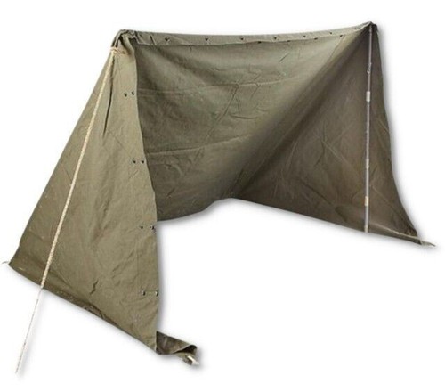 USGI PUP Shelter Half Tent Complete Setup (1 Half Tent / 5 Spikes / 3 ...