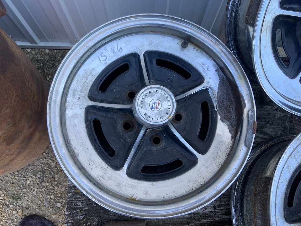 4 GM Buick Wheels Chrome Rally 15x6 Steel mag rims Ralley 500 Wheels | eBay