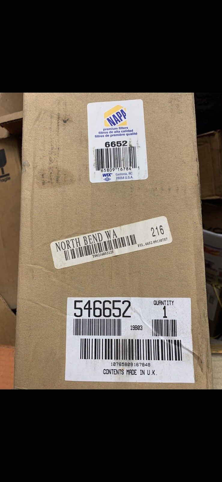 NAPA 6652 - Air filter cross reference