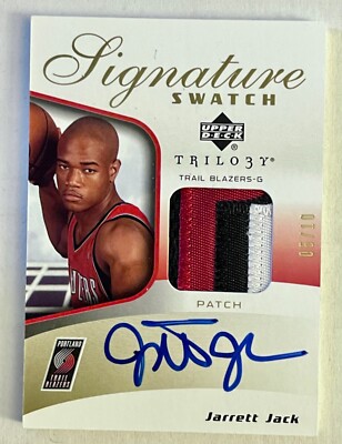 2005-06 TRILOGY JARRETT JACK ROOKIE SIGNATURE SWATCHES AUTOGRAPH PATCH ...
