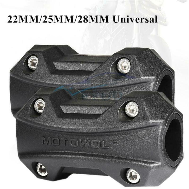 Pair Black Motorcycle Engine Guard Crash Bar Bumper Protector Block 22 ...