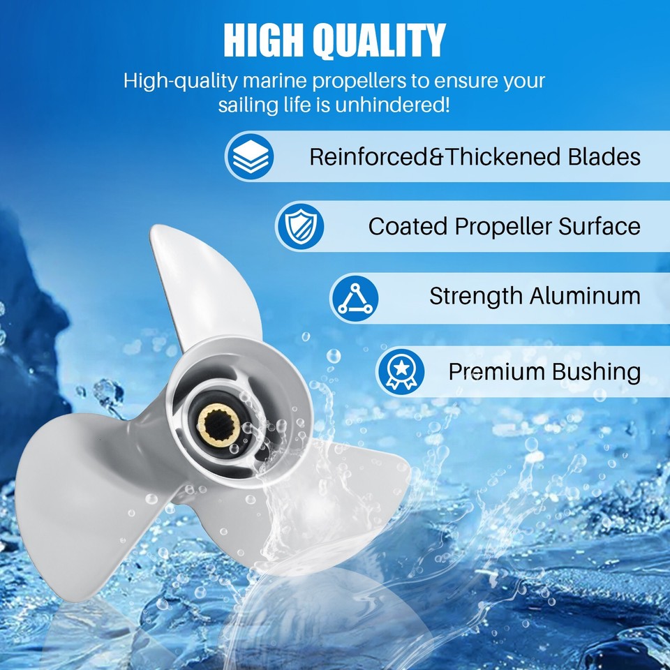 13x19 -K Aluminum Boat Propeller for Yamaha 50-130HP 15 Tooth 6E5-45941 ...
