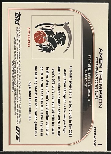 2023 Topps OTE Basketball Amen Thompson Refractor | eBay