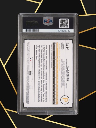 2024 TOPPS CHROME UPDATE GOLD WAVE AUTO /50 PAUL SKENES RC ROOKIE PSA ...