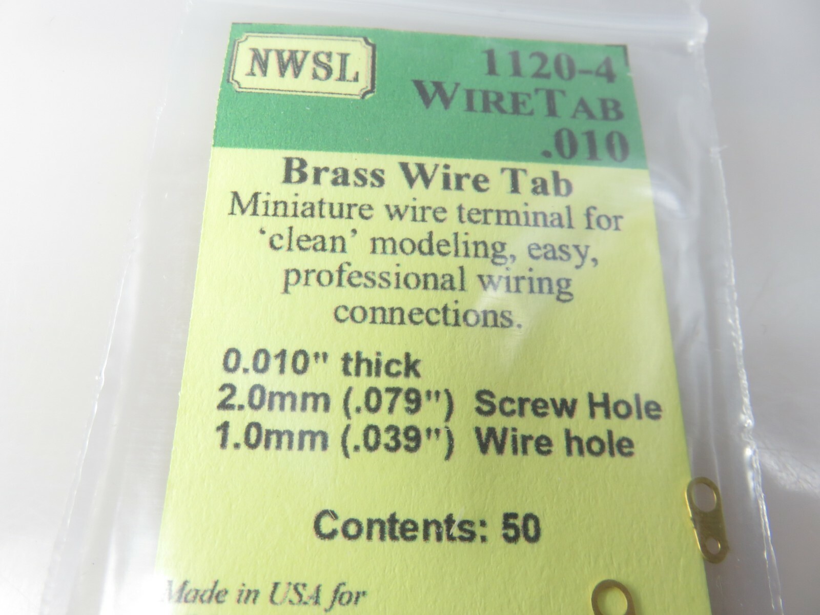 Northwest Short Line NWSL #1120-4 Brass Wire Tab Solder Tab 50 Pack | eBay