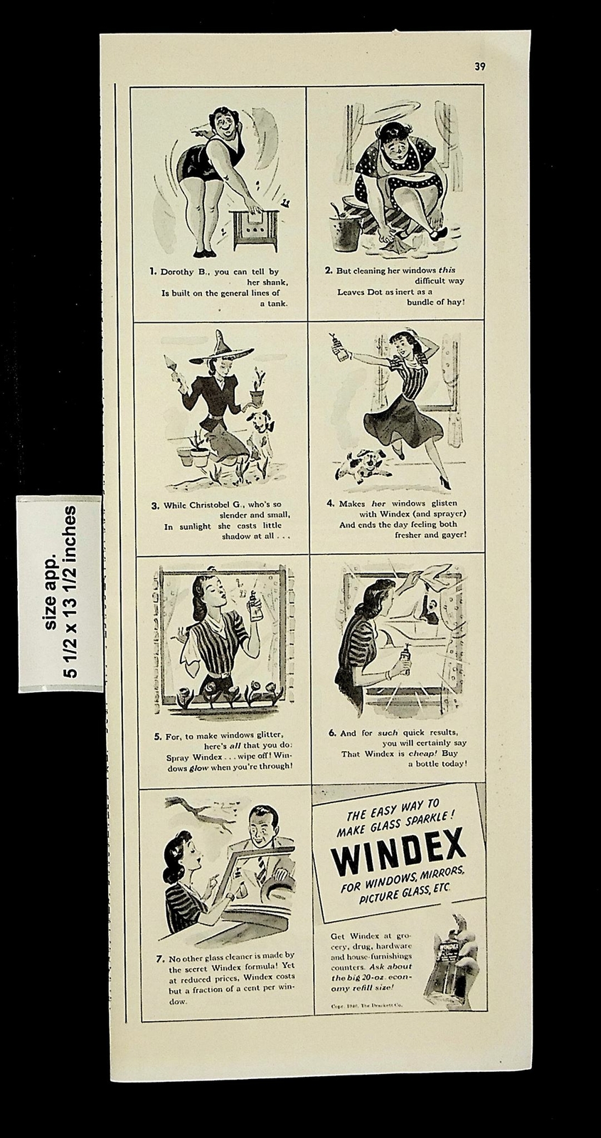 1940 Windex Picture Glass Cleaner Vintage Print Ad 21138 | eBay
