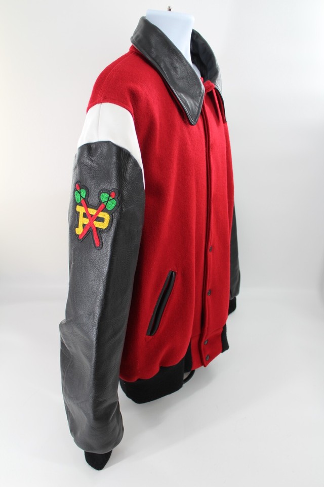 VTG Portland Winterhawks Hockey Wool Leather Jacket Team Issued Men's ...