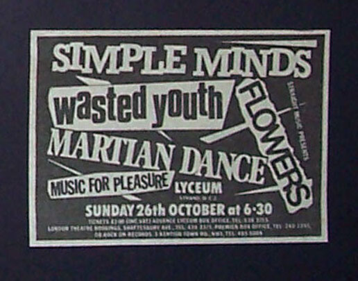Simple Minds Empires and Dance Era Wasted Youth 1980 Mini Poster Type ...