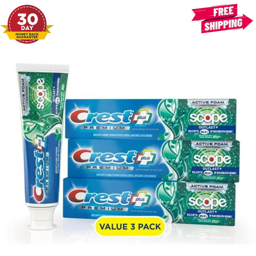 Crest Premium Plus Scope Outlast Toothpaste Long Lasting Mint Flavor 5 ...