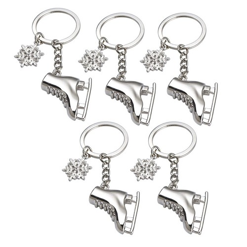 5 Pack Ice Skates Snowflake Keychain Gift 3D Skating Skate Shoe Key for ...