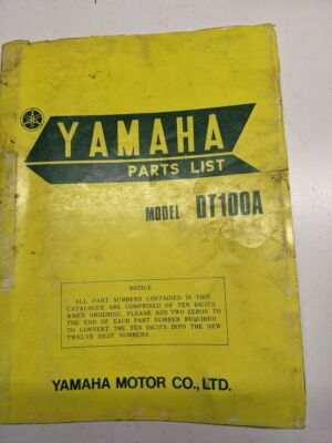 Original Yamaha OEM Parts List Book Model DT100A 1973 437-28198-60 ...