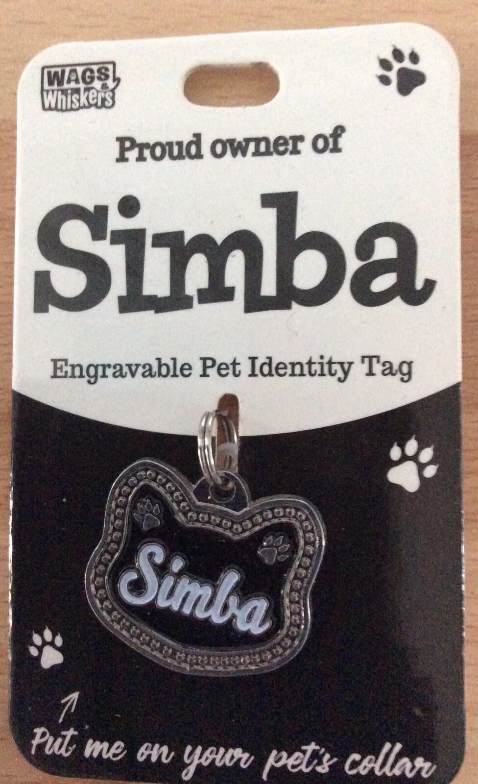SIMBA- CUTE GIFT WAGS & WHISKERS - ENGRAVABLE -CAT PET TAG | eBay UK