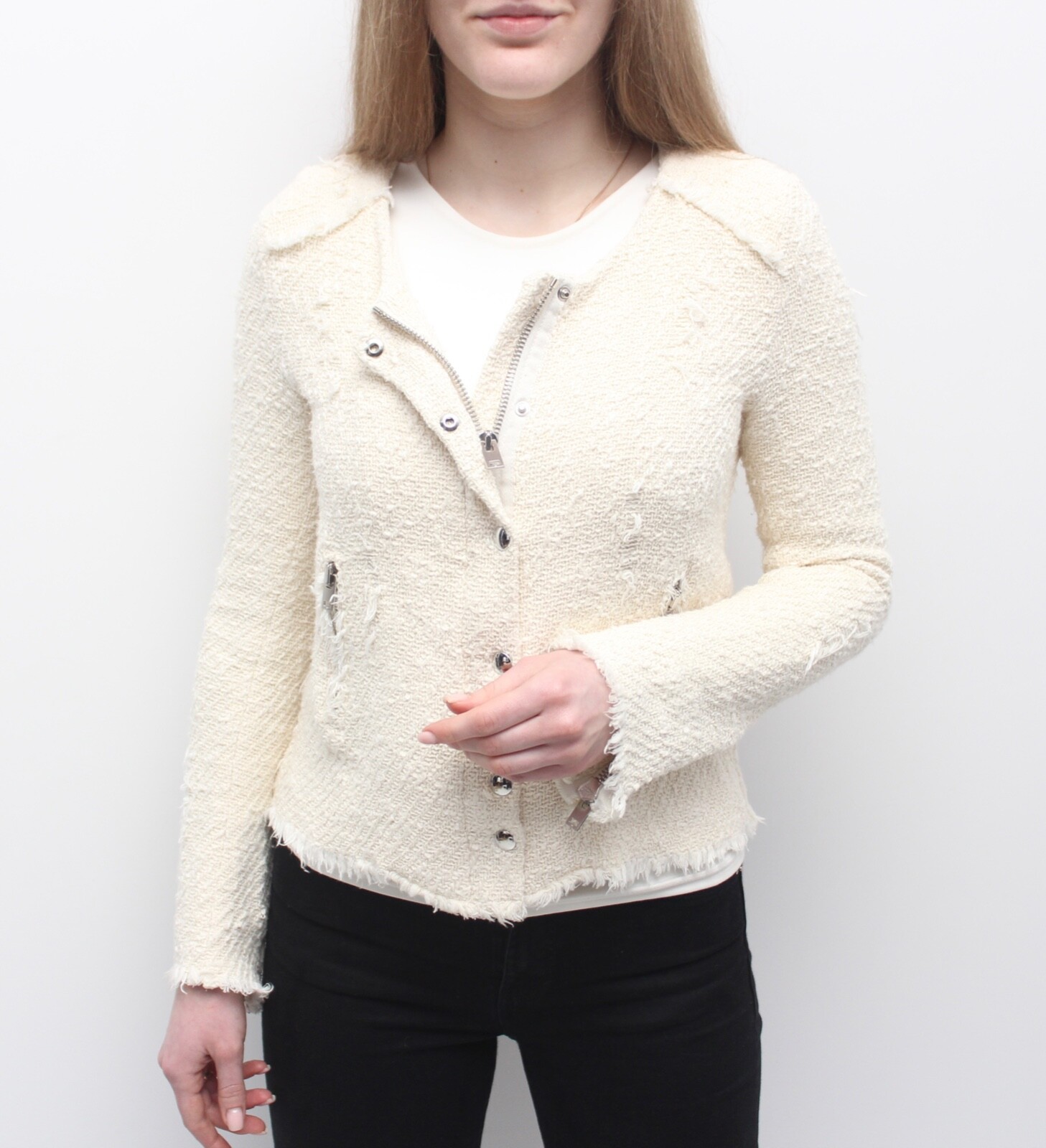 Women's IRO Agnette Distressed Tweed Jacket Women's S… - Gem