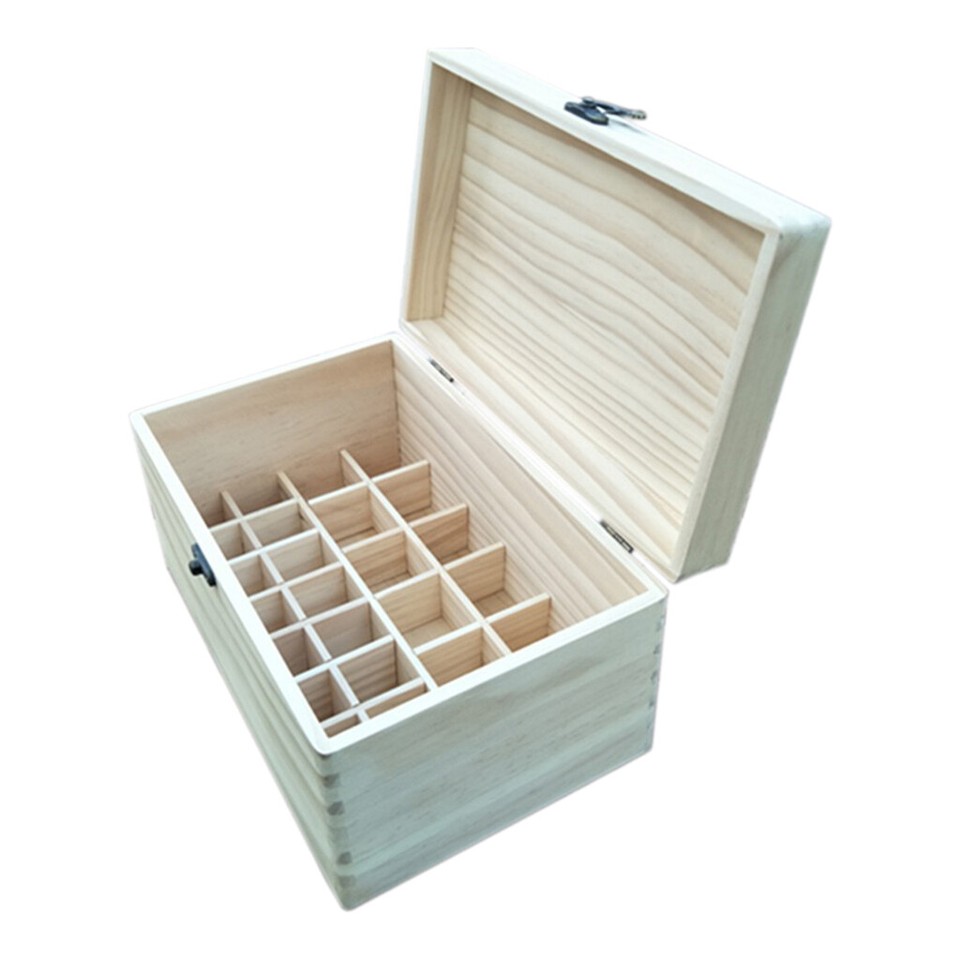28 Slot Essential Oil Case Wooden Storage Box Carry Organizer Oils ...
