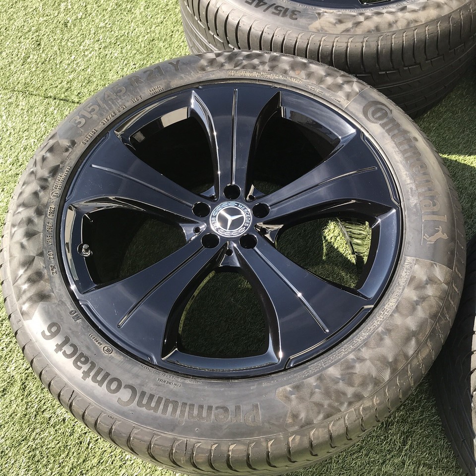 21 MERCEDES GLS RIMS GLS450 GLS580 GLS GLS63 WHEELS STOCK FACTORY BLACK ...
